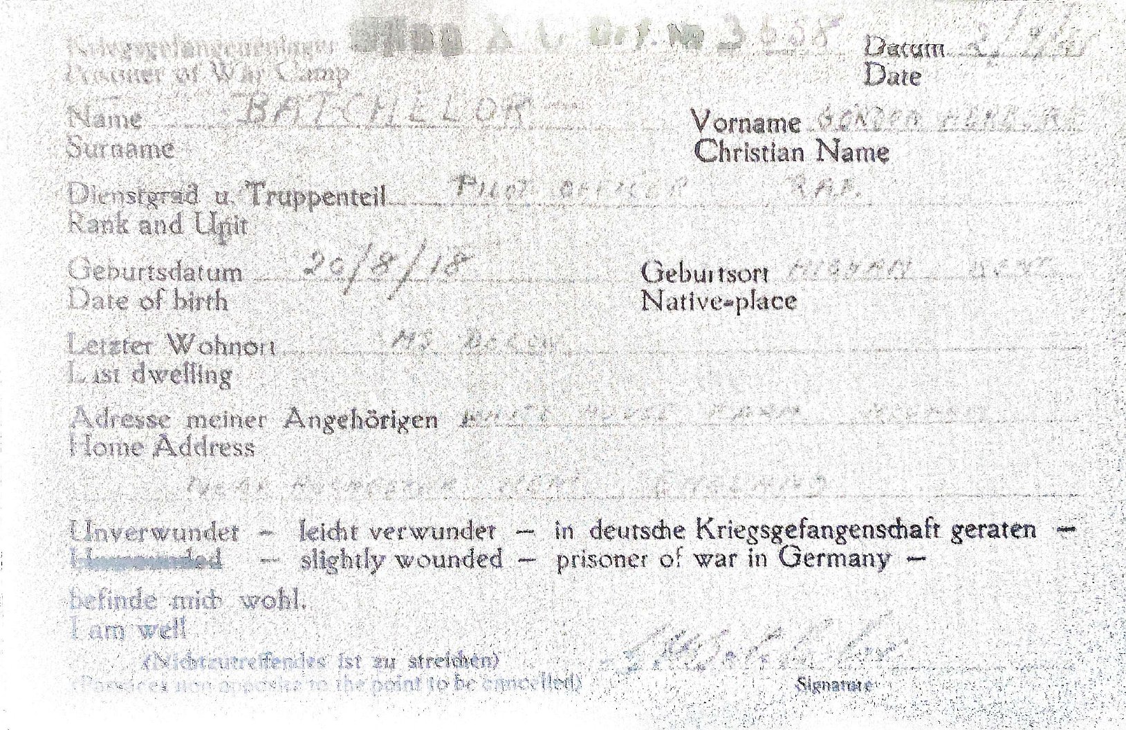 WW2 Prisoner of War Records from the Archives of the Red Cross ...