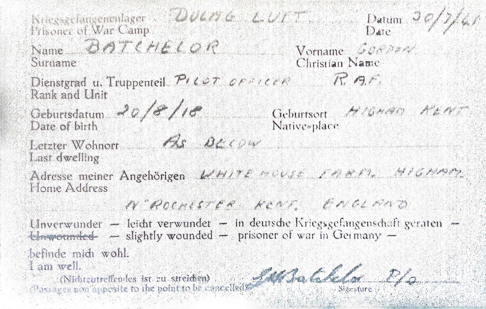 WW2 Prisoner of War Records from the Archives of the Red Cross ...